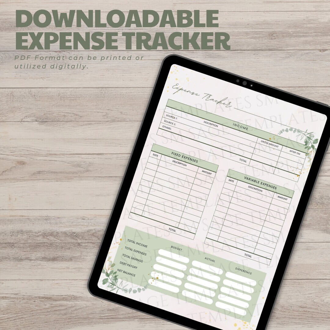 Expense Tracker | Budget Planner | Downloadable PDF - Etsy