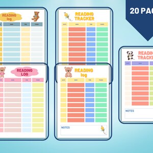 Kids Reading Log Kids Reading Tracker Kids Reading Journal Reading Log ...