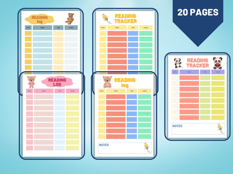 Kids Reading Log Kids Reading Tracker Kids Reading Journal Reading Log ...