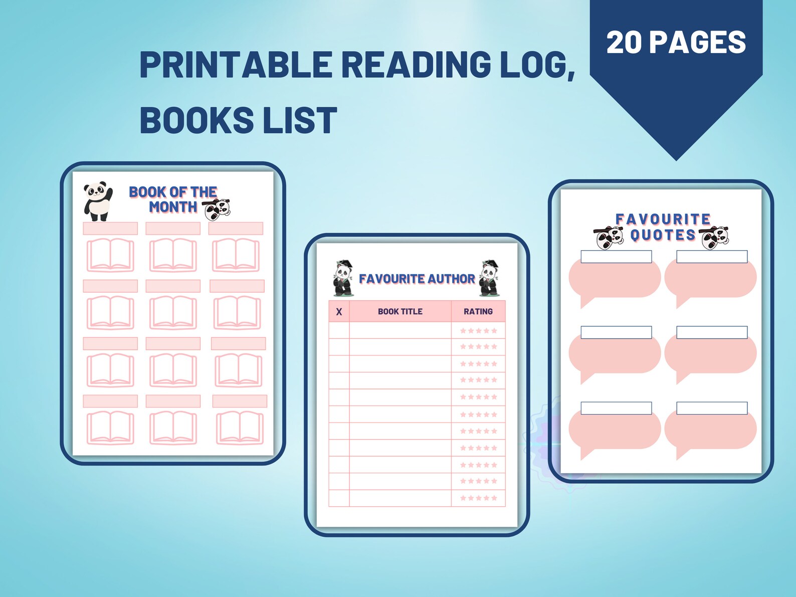 Kids Reading Log Kids Reading Tracker Kids Reading Journal Reading Log ...