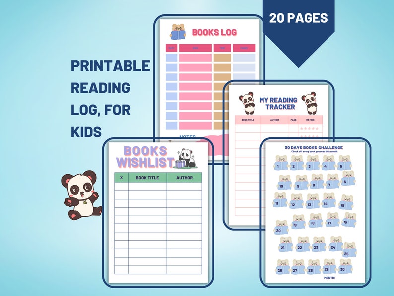 Kids Reading Log Kids Reading Tracker Kids Reading Journal Reading Log ...