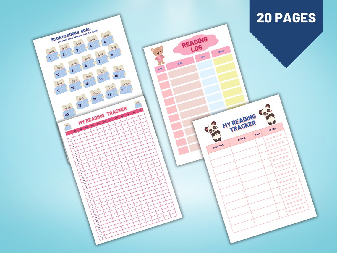 Kids Reading Log Kids Reading Tracker Kids Reading Journal Reading Log ...