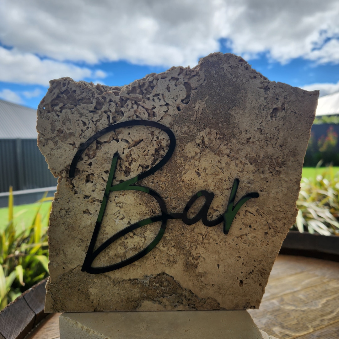 Classic Travertine Stone Signs - Etsy