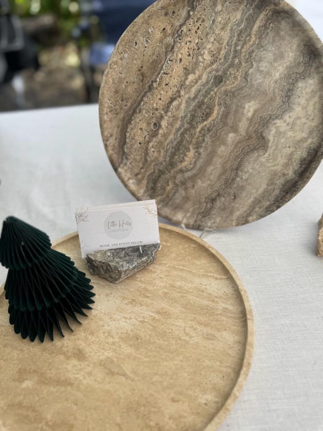 Travertine Round Stone Tray - Etsy