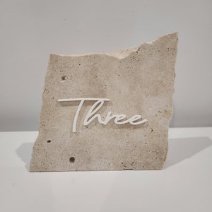 Classic Travertine Stone Table Numbers - Etsy