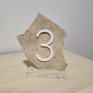 Classic Travertine Stone Table Numbers Numerical - Etsy