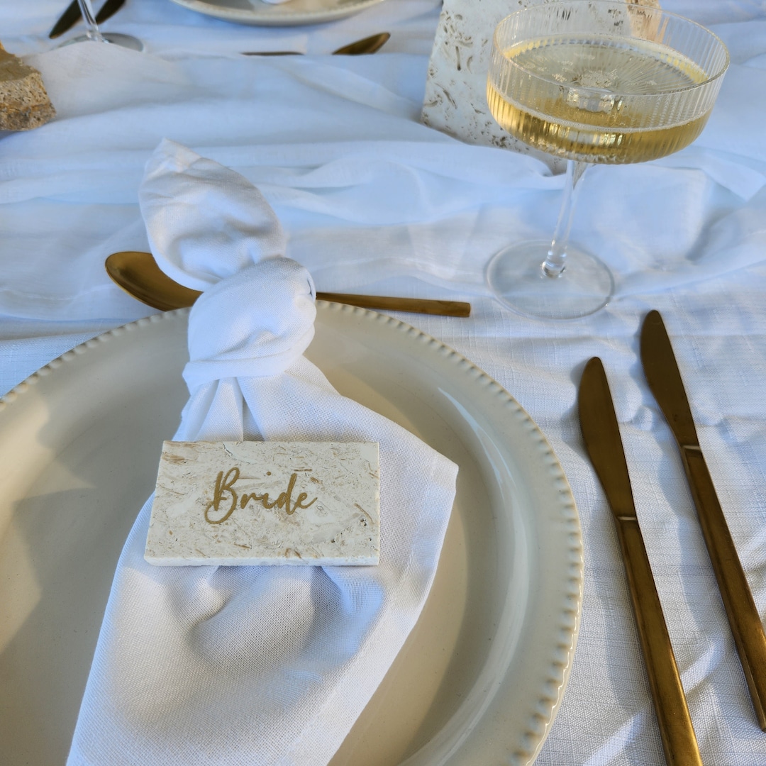 Natural Stone Place Cards – Personalised Wedding Guest Name Cards - Etsy