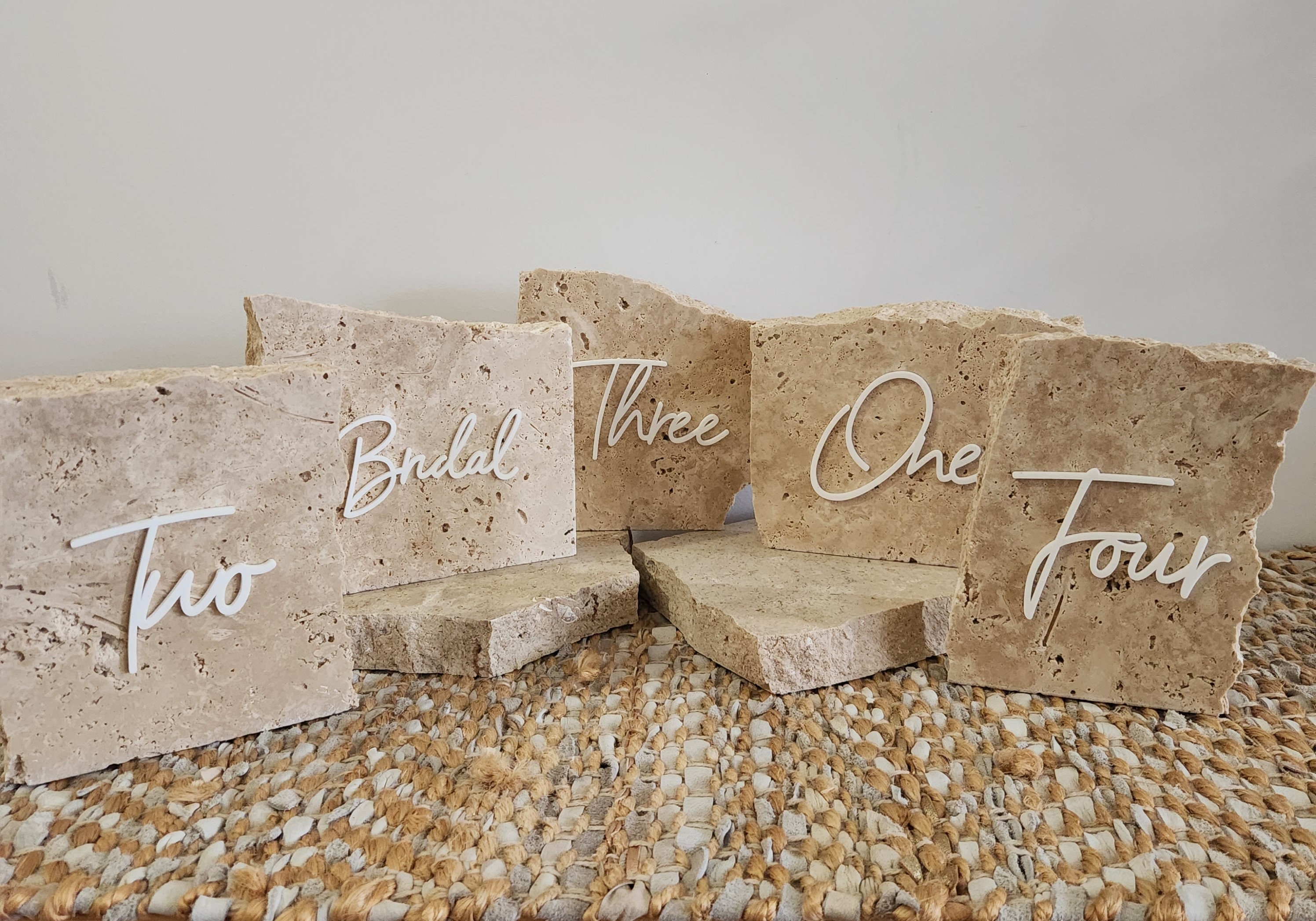 Classic Travertine Stone Table Numbers - Etsy