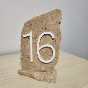 Classic Travertine Stone Table Numbers Numerical - Etsy