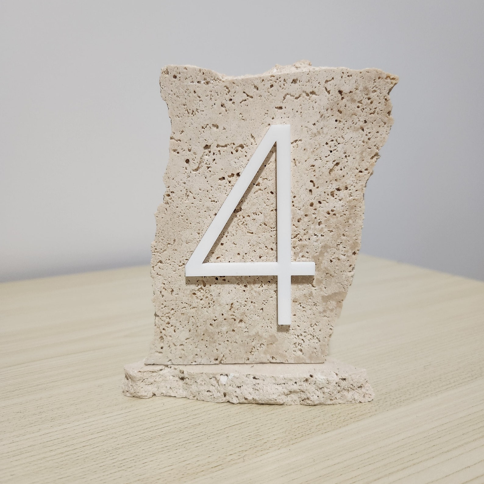 Classic Travertine Stone Table Numbers Numerical - Etsy