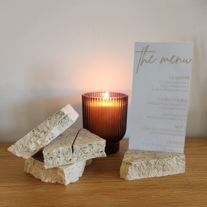 Natural Stone Menu Holders - Etsy