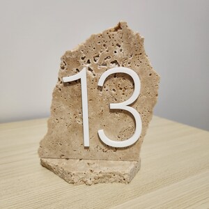Classic Travertine Stone Table Numbers Numerical - Etsy