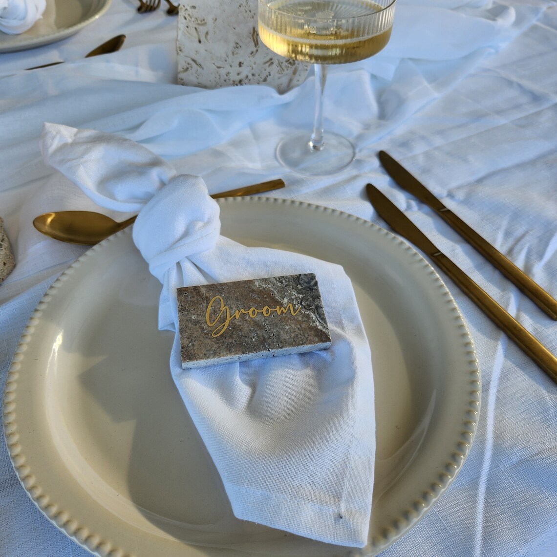 Natural Stone Place Cards – Personalised Wedding Guest Name Cards - Etsy