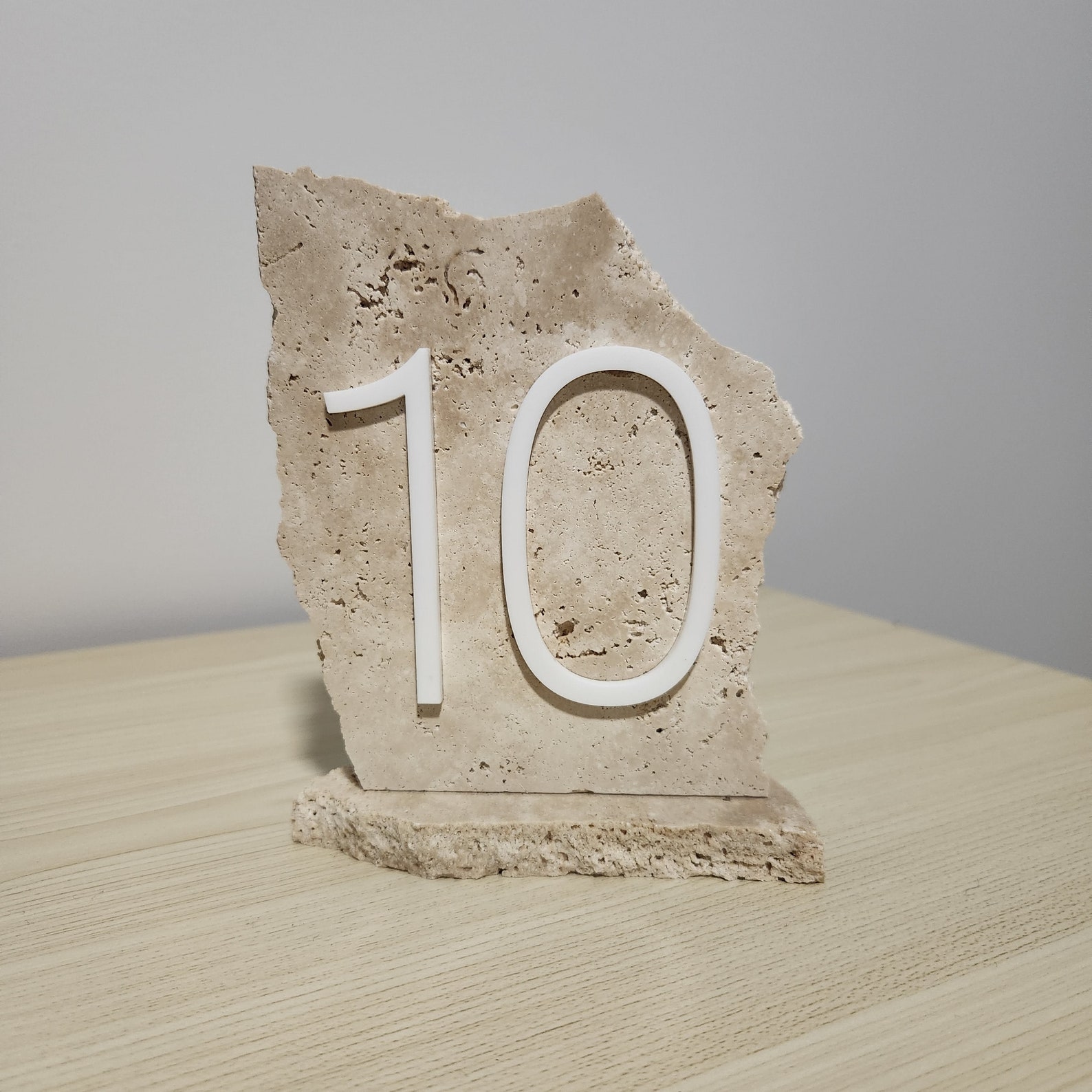 Classic Travertine Stone Table Numbers Numerical - Etsy