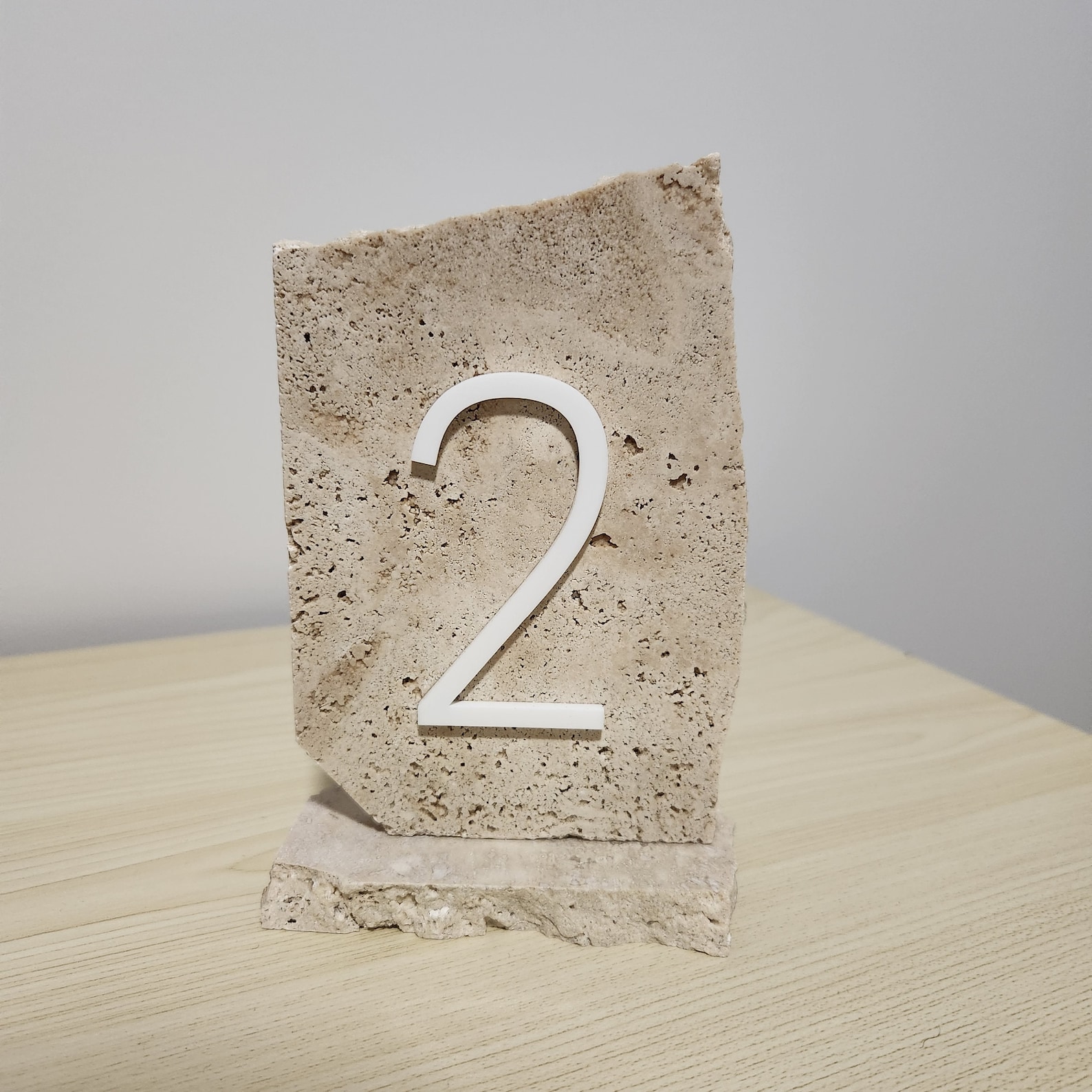 Classic Travertine Stone Table Numbers Numerical - Etsy