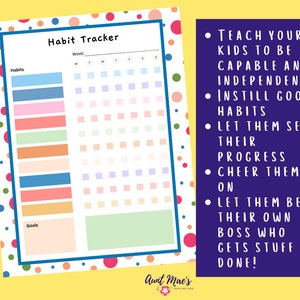 Kids Daily Tracker, Responsibilities Chart, Printable Daily Routine ...