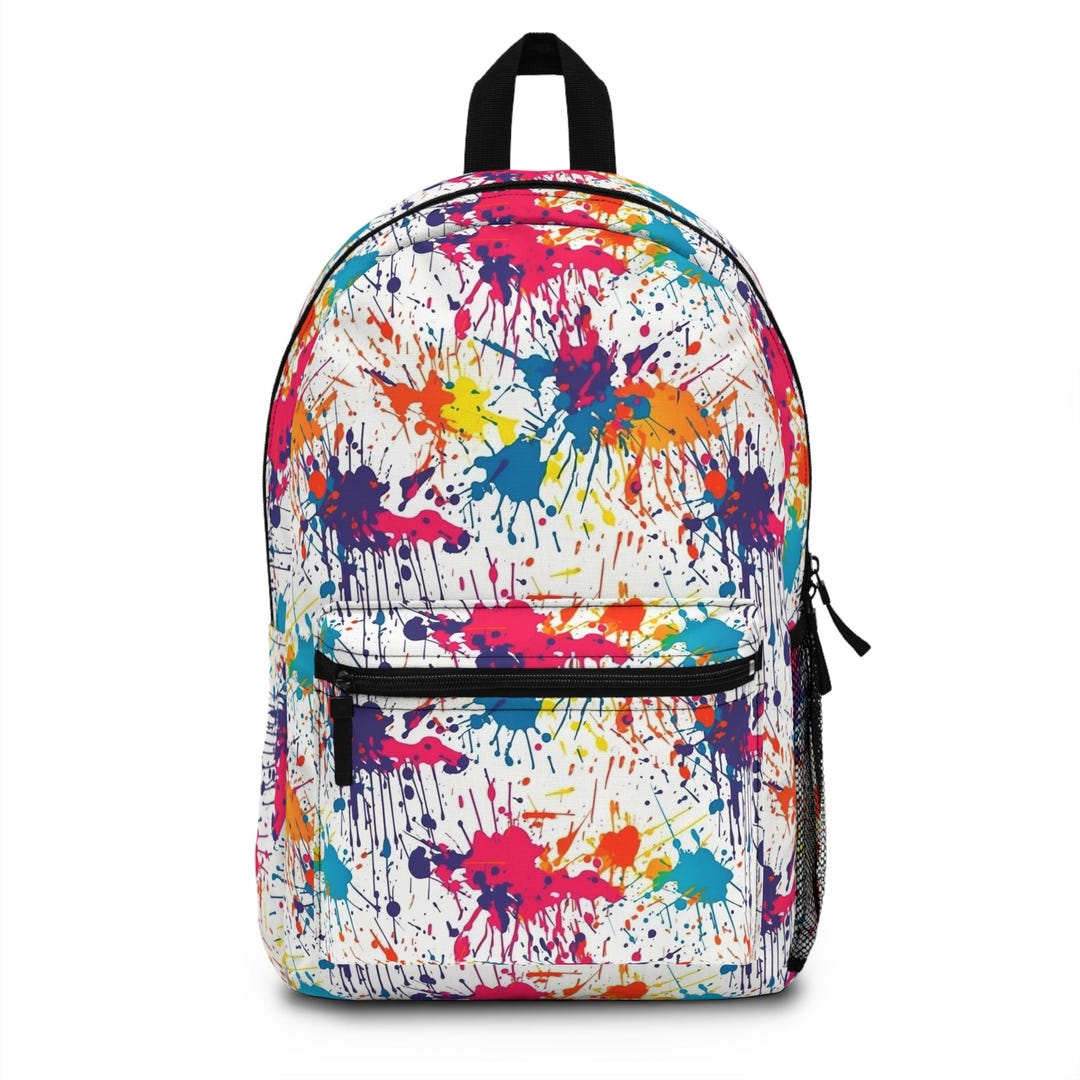 Paint Splatter Backpack, White - Etsy