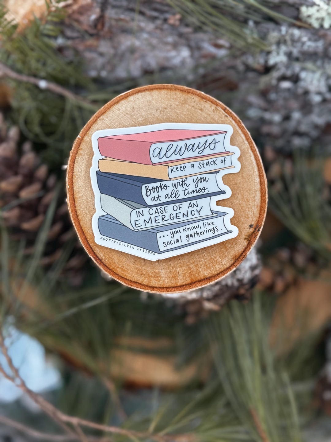 Snarky Bookstack Weatherproof Book Sticker! - Etsy