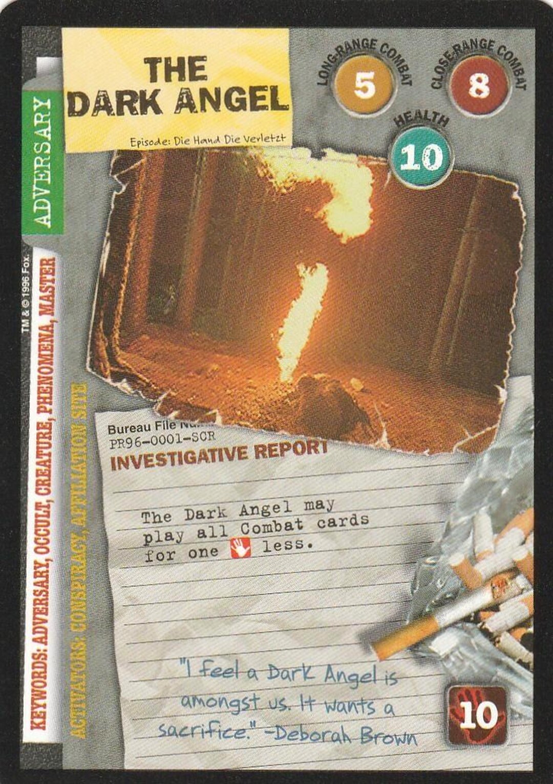 The X-files the Dark Angel Promo Card 1996 - Etsy