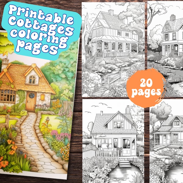 Cottage Core Coloring Pages - Etsy