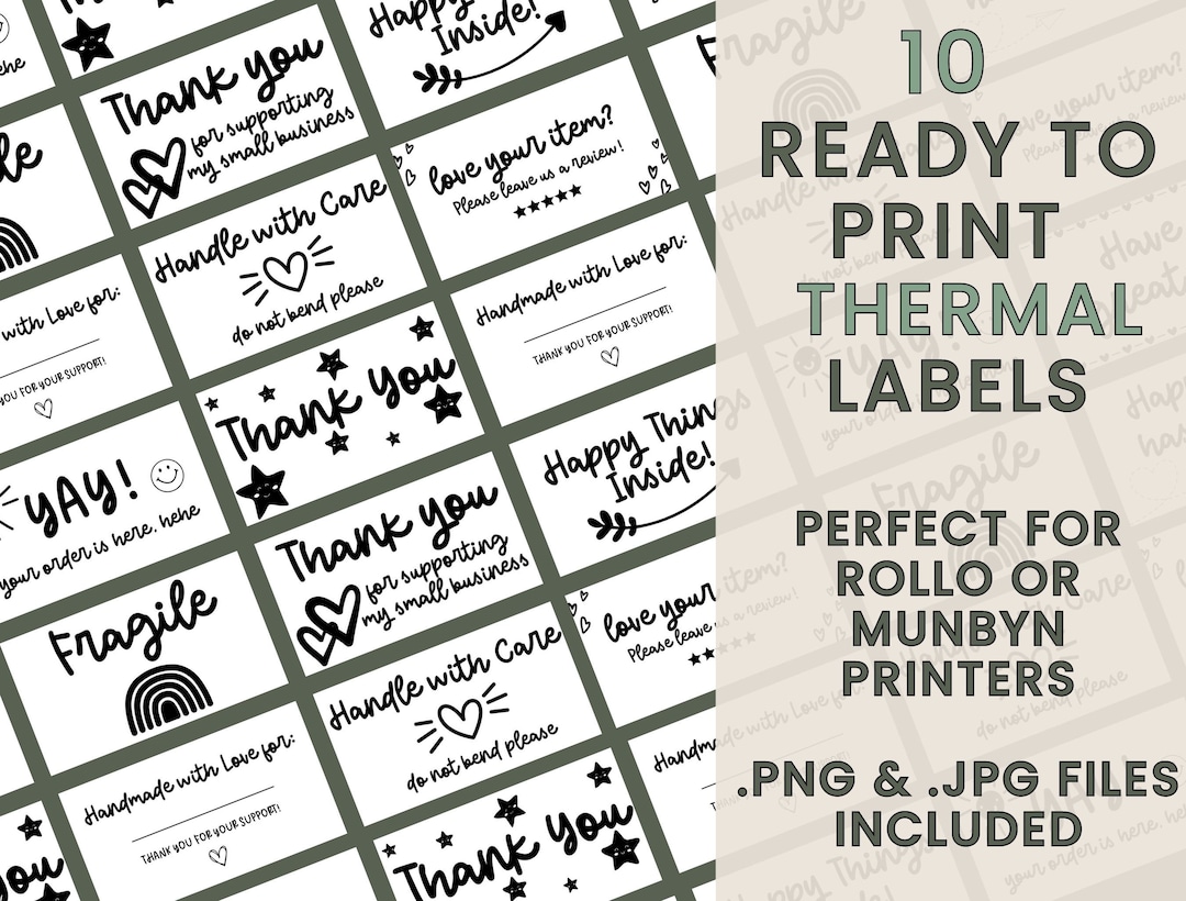 Cute Rollo Sticker Template, Thermal Label for Rollo or Munbyn, Digital ...