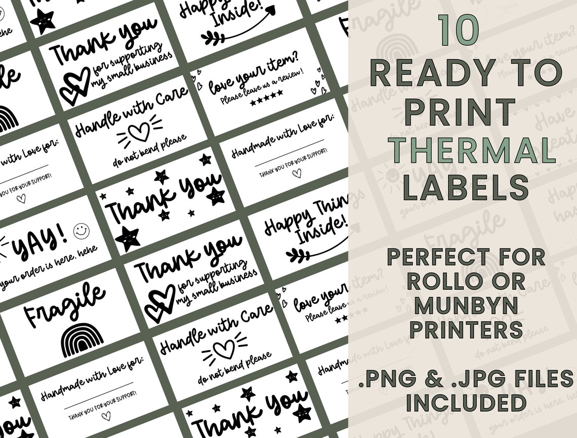 Cute Rollo Sticker Template, Thermal Label for Rollo or Munbyn, Digital ...