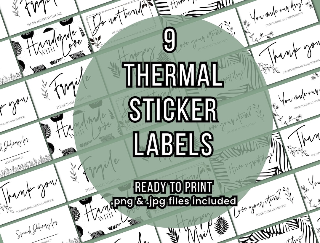 Botanical Chic Rollo Sticker Template, Thermal Label for Rollo or ...