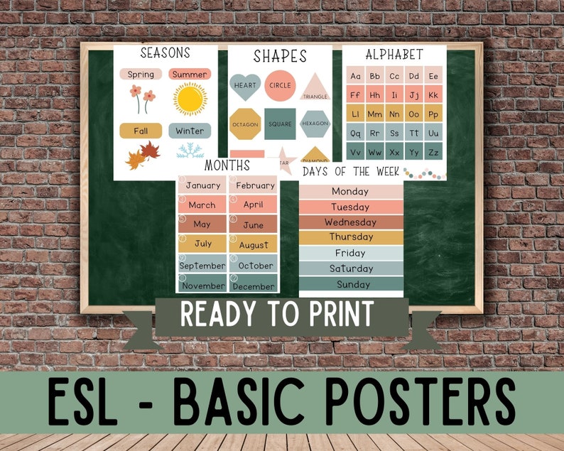 Esl Printable for Classroom, Esl Classroom Decor, Esl Poster Printable ...