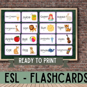 ESL Flashcard Printable, Esl Teaching Tools, Esl Printables Worksheets ...