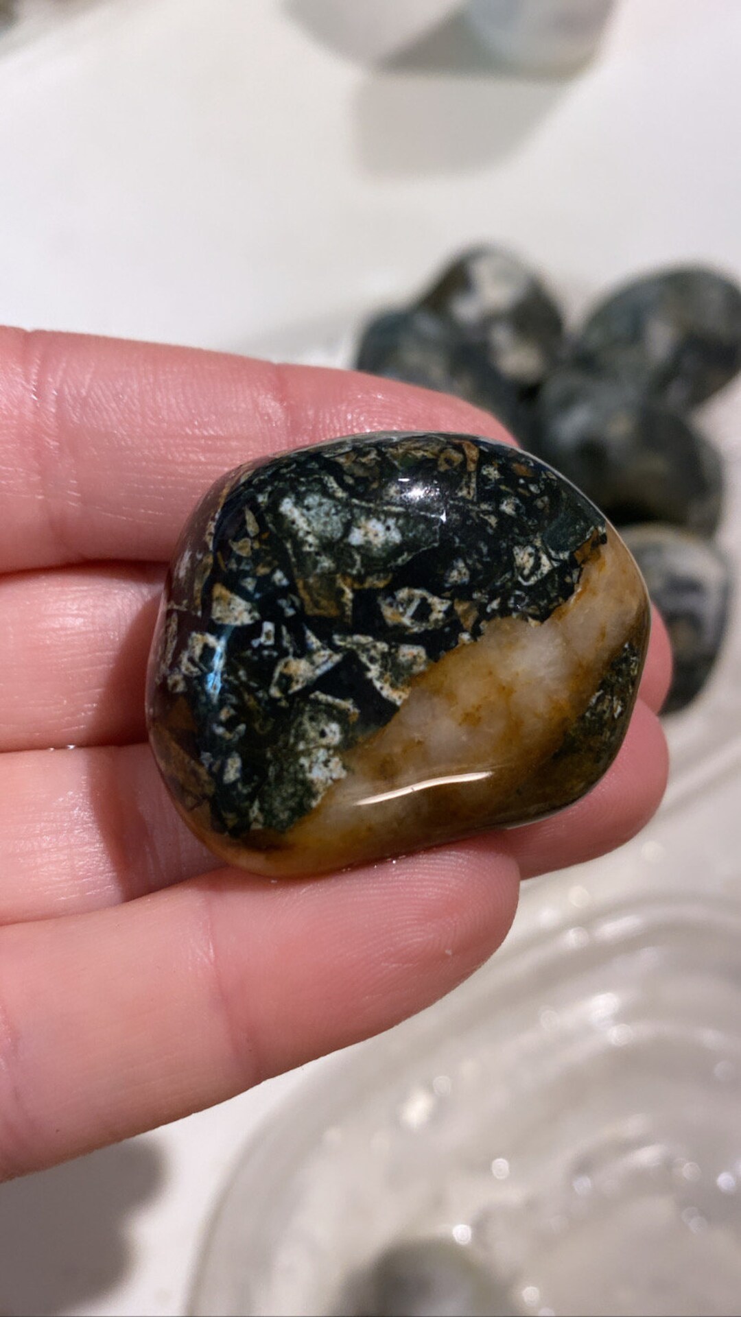 Rare Vancouver Island Dallasite Gemstone With Amber Quartz Running ...