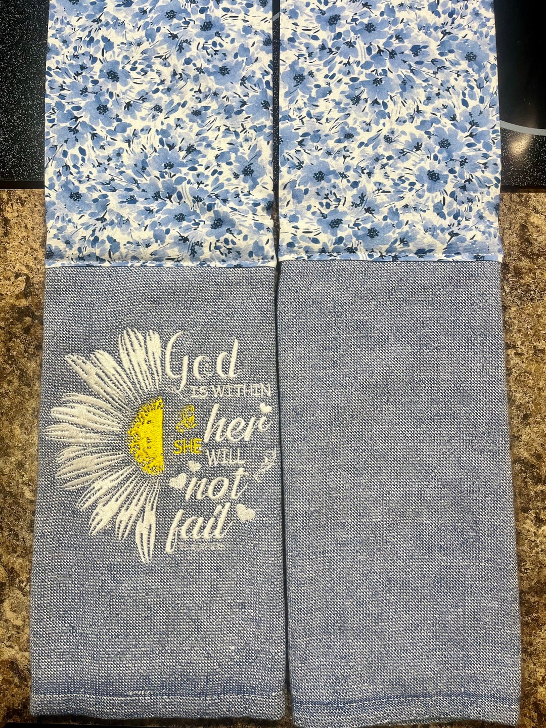 Kitchen Scarf, Kitchen Boa, Neck Towel, Machine Embroidered god is ...