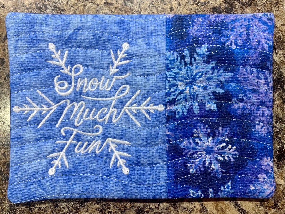 Snow Much Fun Snowflake Mug Rug - Quilted Coaster - Etsy