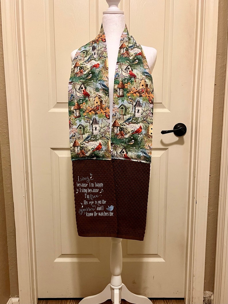 Kitchen Scarf, Kitchen Boa, Neck Towel, Machine Embroidered his Eye is ...