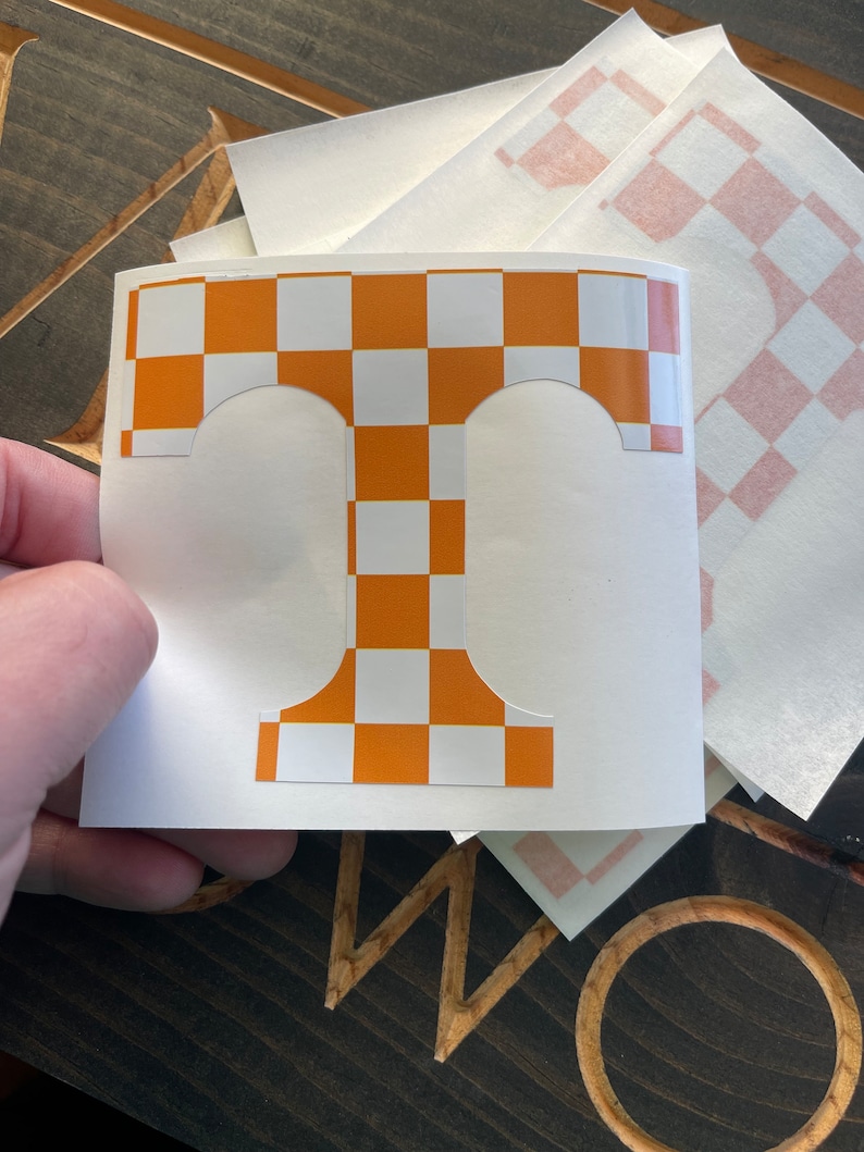Tennessee UT Vols Checkered Orange and White Power T Decal Checkerboard ...