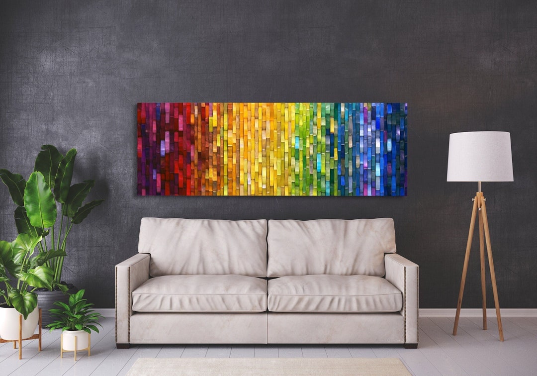 Colorful Abstract Canvas Panoramic Abstract Wall Art Xtra - Etsy