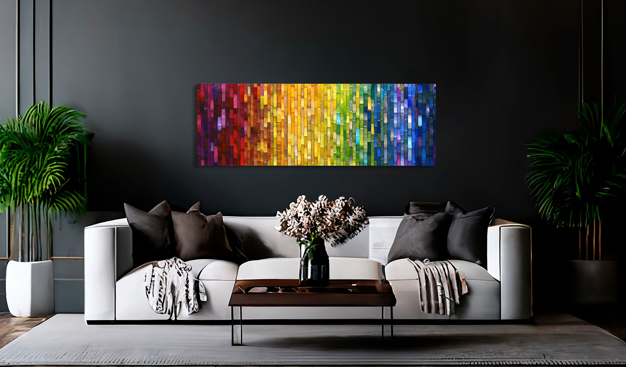 Colorful Abstract Canvas Panoramic Abstract Wall Art Xtra - Etsy
