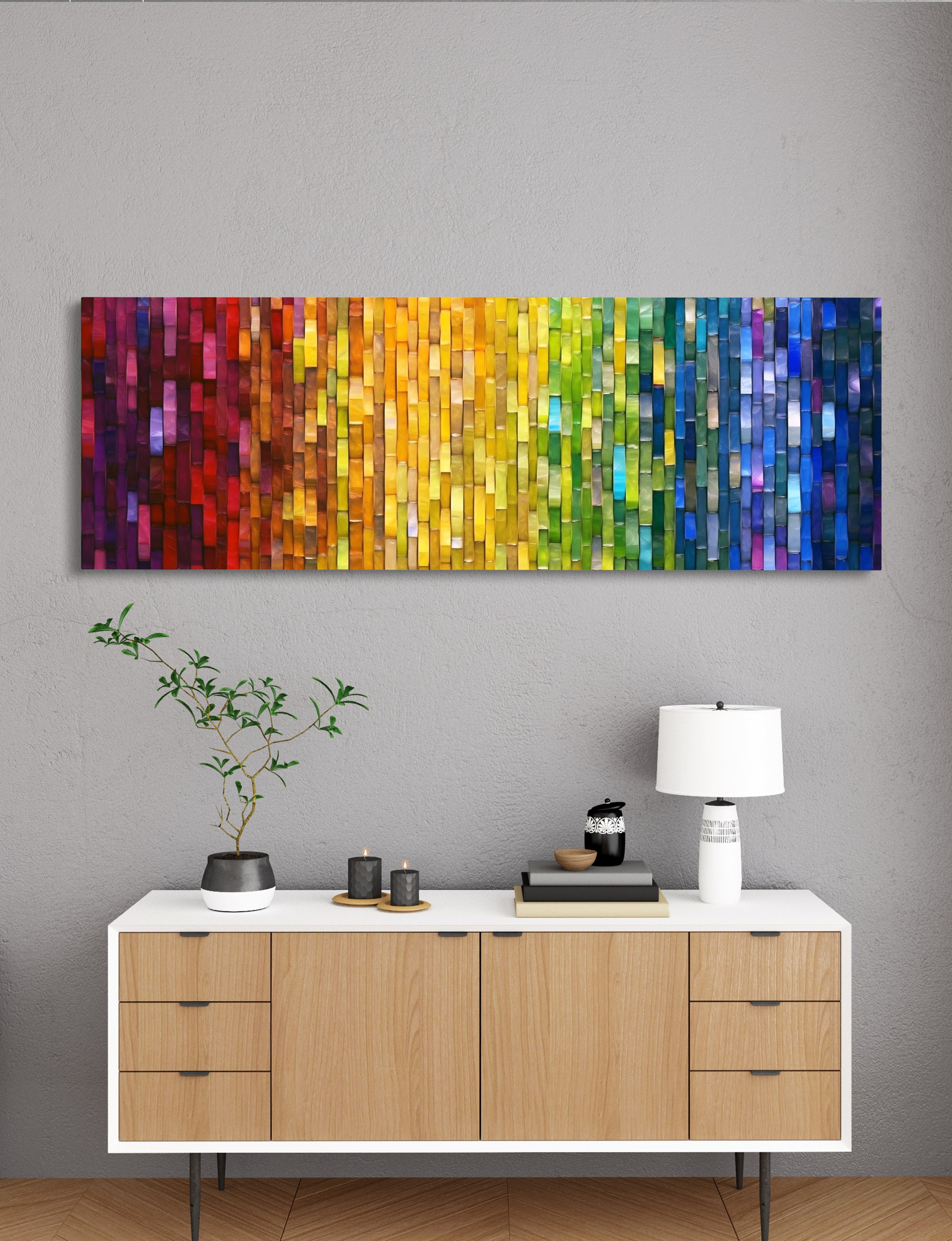 Colorful Abstract Canvas Panoramic Abstract Wall Art Xtra - Etsy
