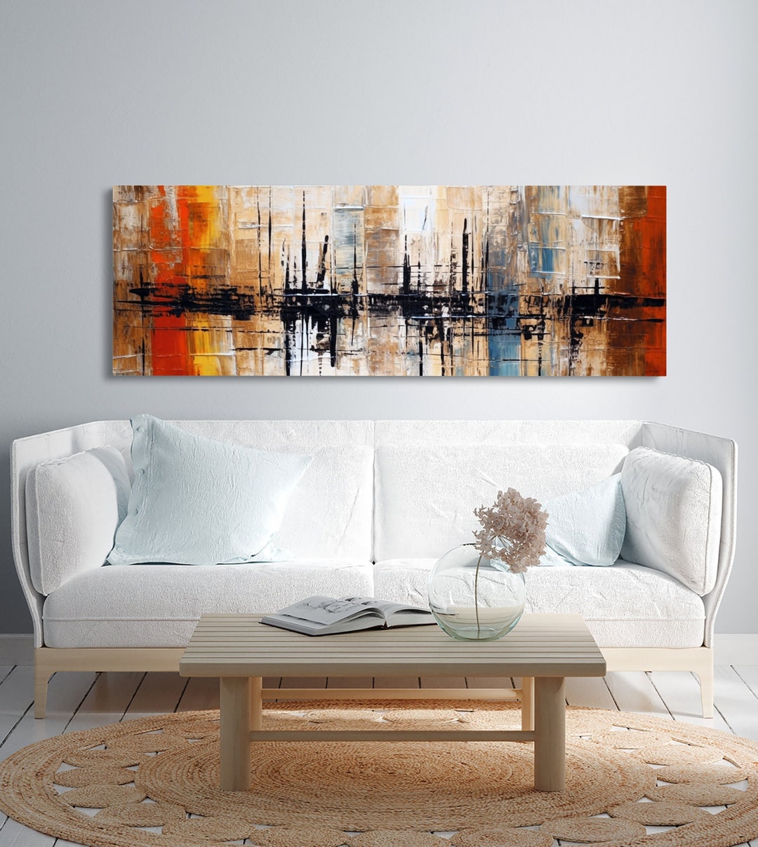 Colorful Abstract Canvas Panoramic Abstract Wall Art Xtra - Etsy
