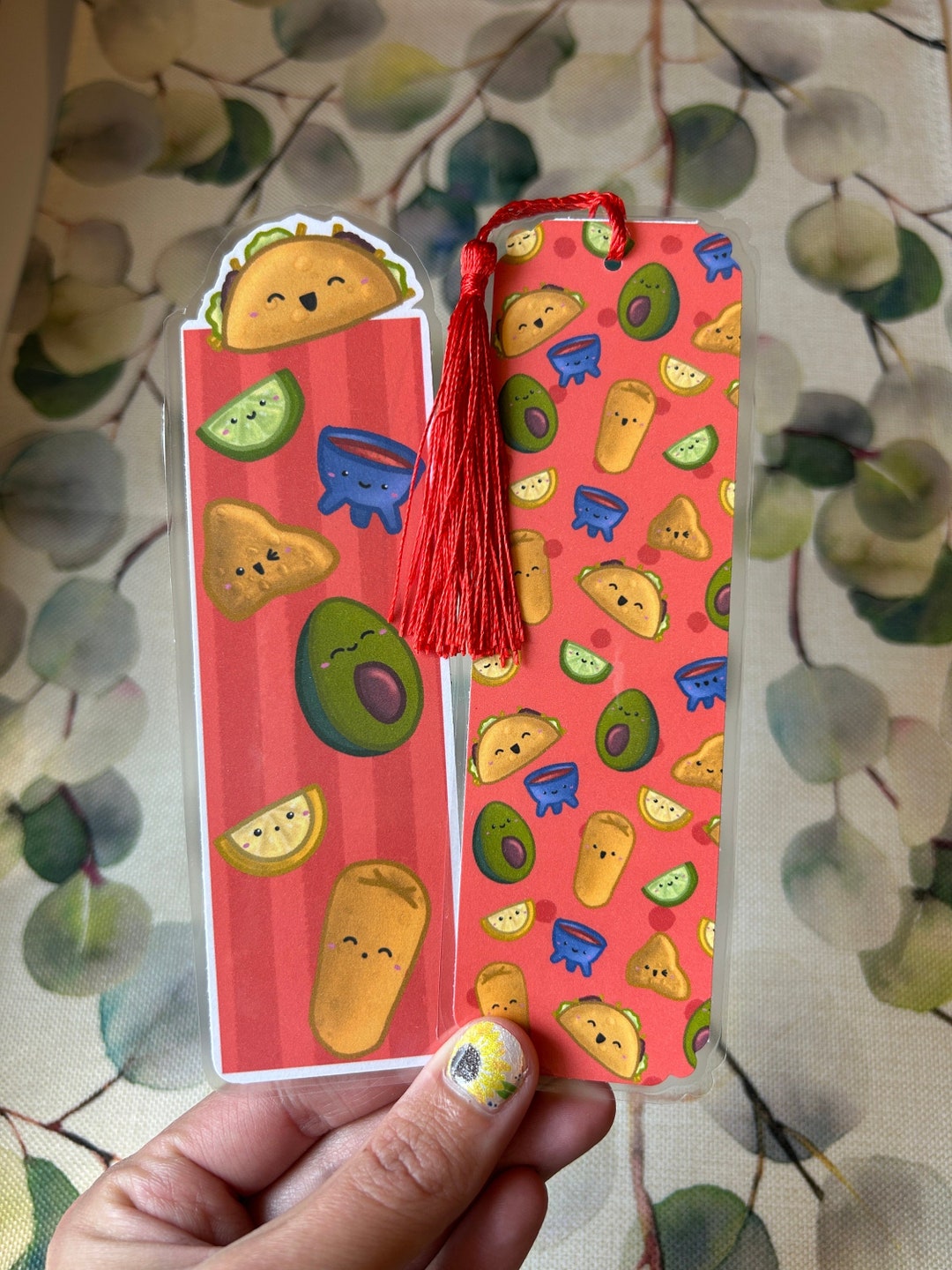 Mexican Food Laminated Bookmark | Kawaii Bookmark, Taco, Avocado ...