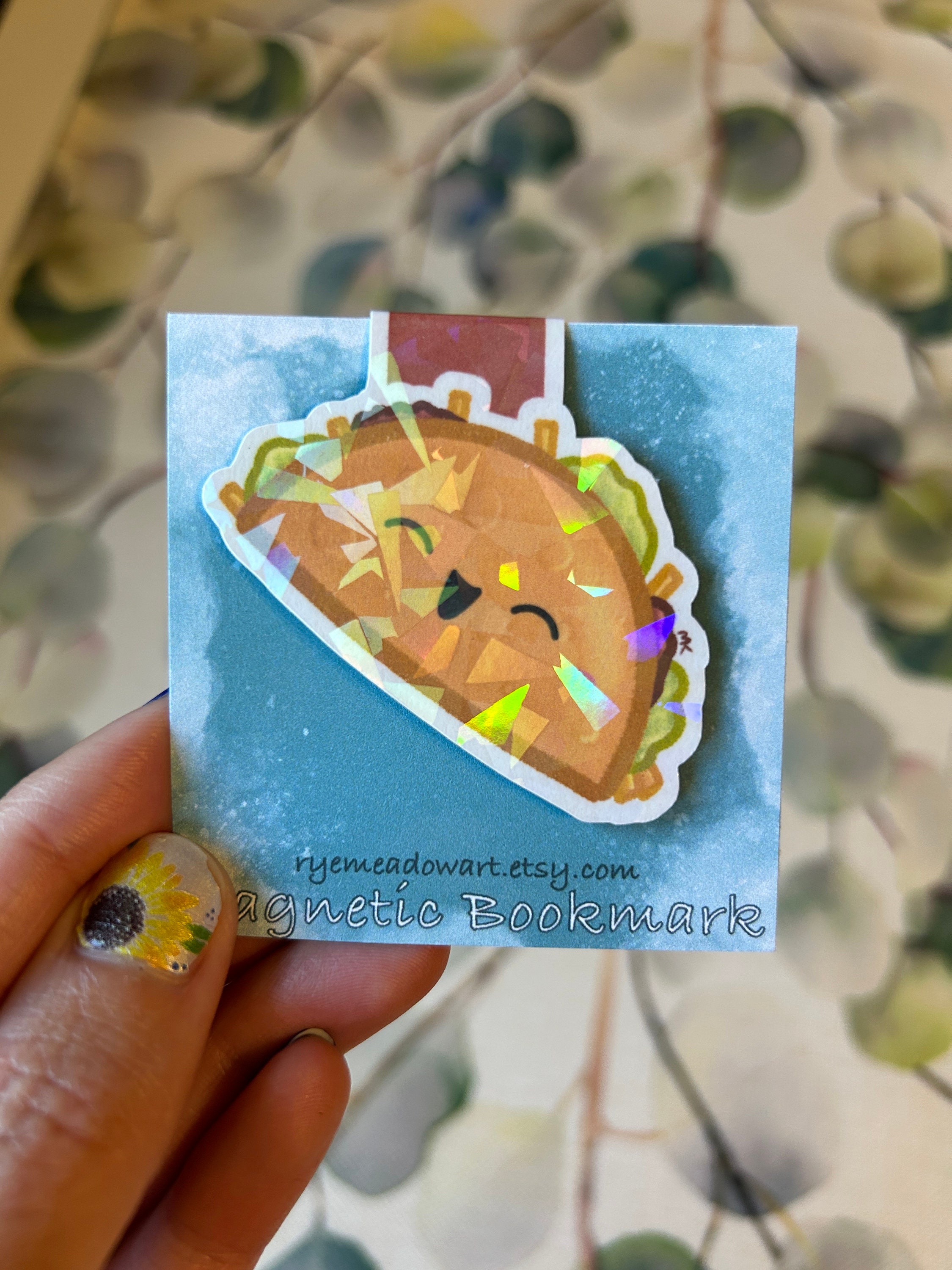 Mexican Food Taco Avocado Chips and Salsa Kawaii Magnetic Bookmark ...