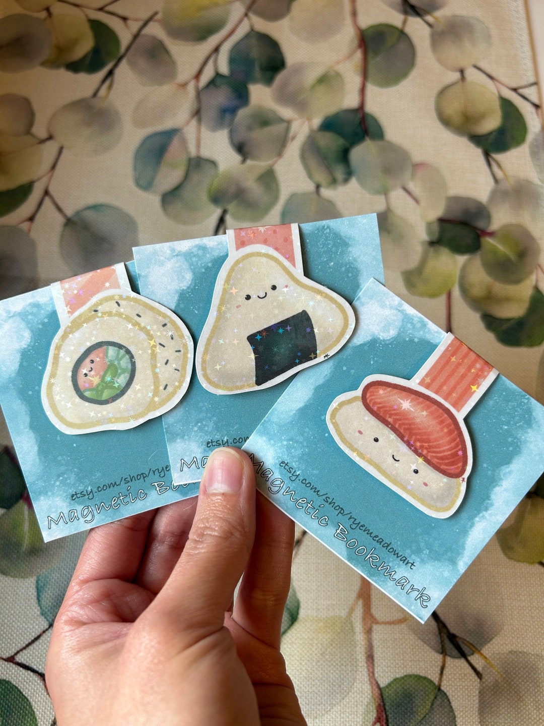Sushi Roll Kawaii Magnetic Bookmark | Kawaii Bookmark, Magnetic ...