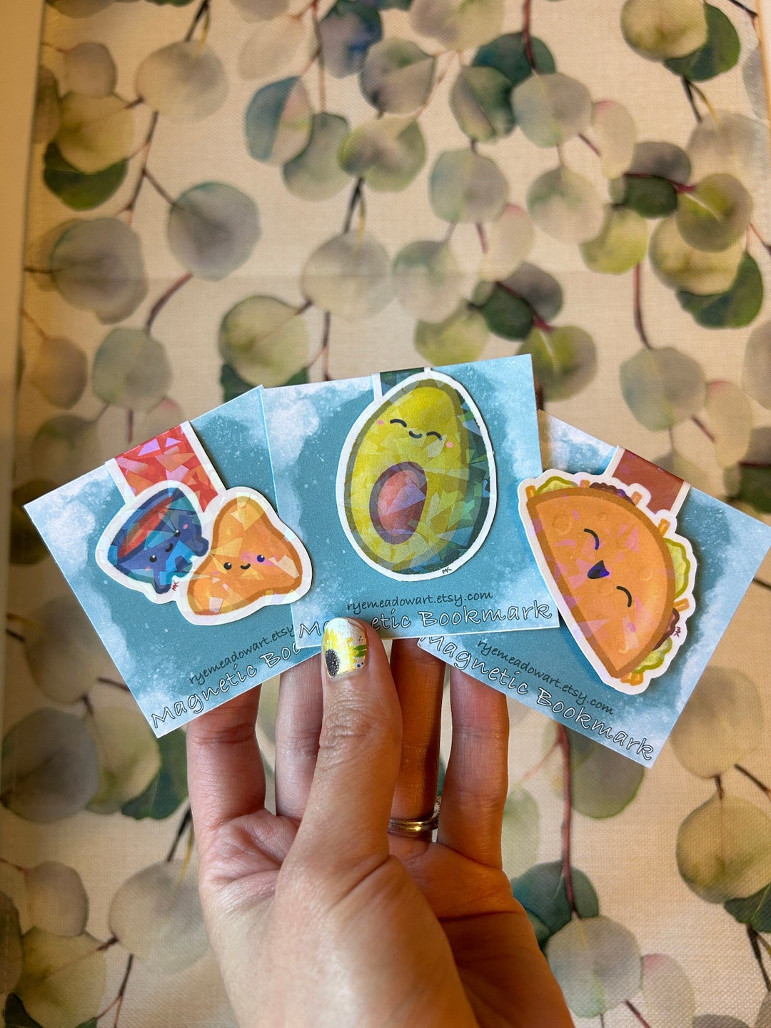 Mexican Food Taco Avocado Chips and Salsa Kawaii Magnetic Bookmark ...
