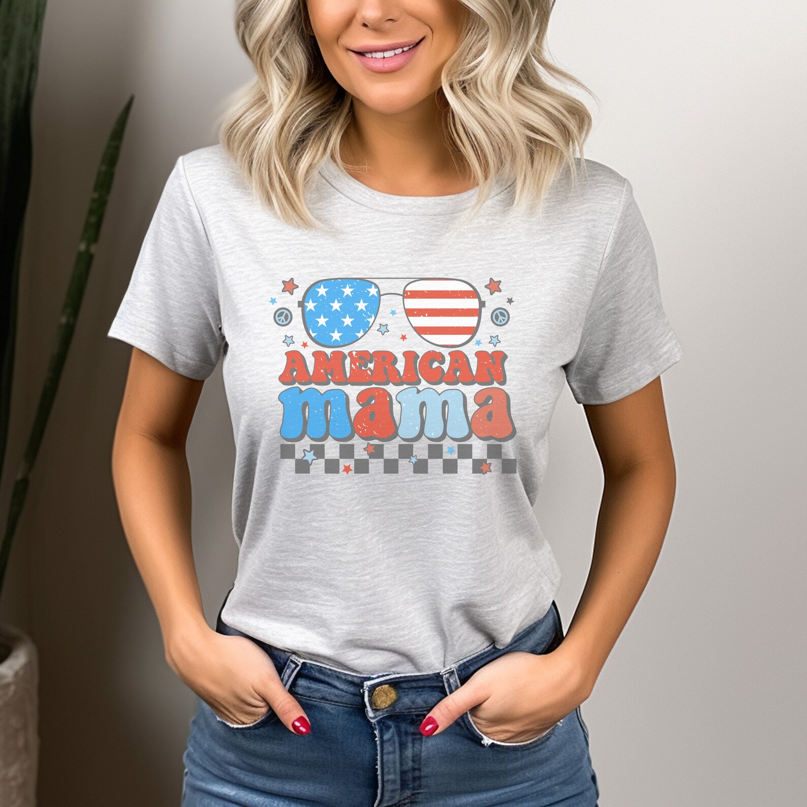 American Mama Sunglasses Shirt, 4th of July Shirt for Mom, Patriotic ...