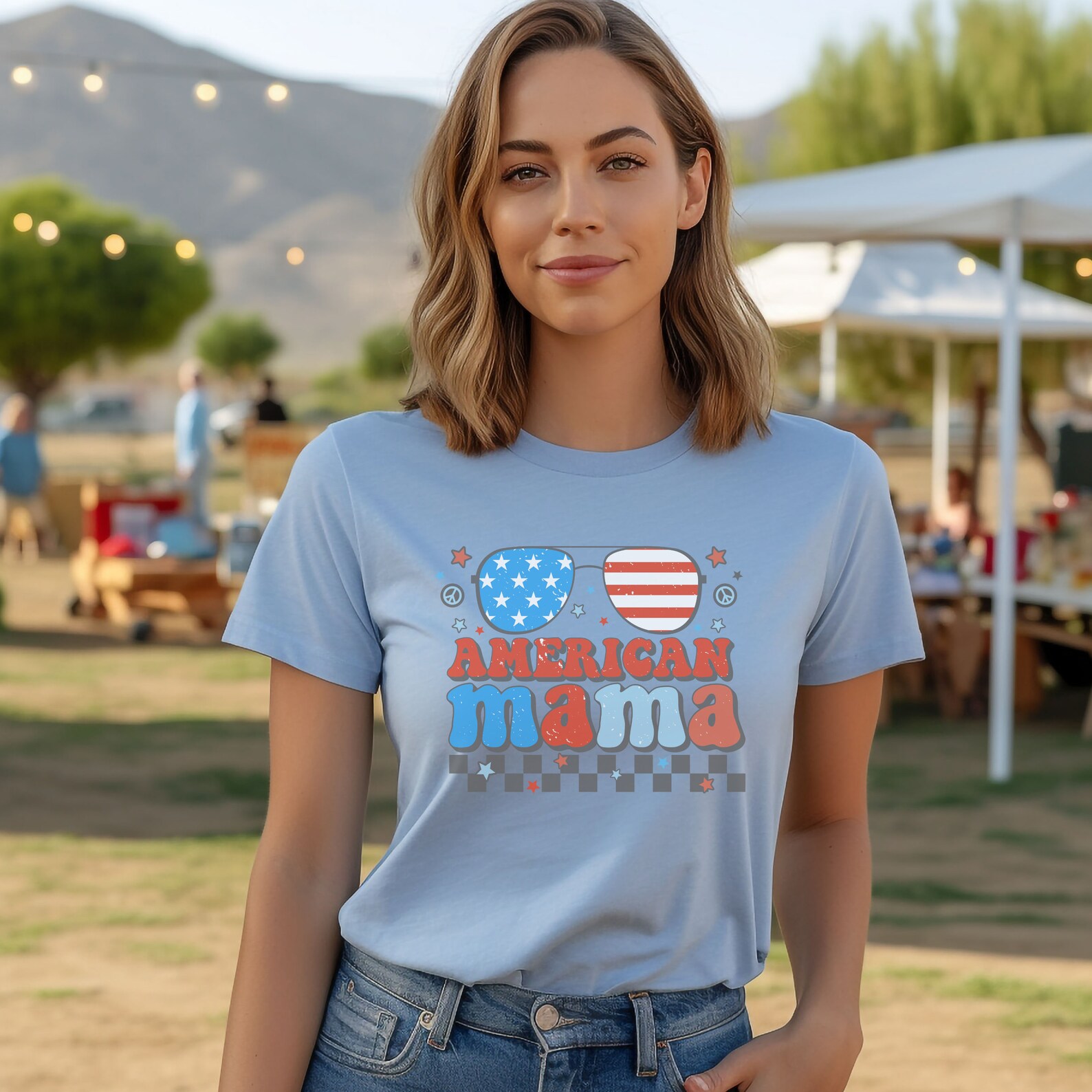 American Mama Sunglasses Shirt, 4th of July Shirt for Mom, Patriotic ...