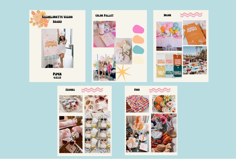 Bachelorette Vision Board Template digital Vision Board - Etsy