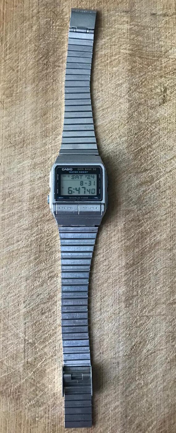 Vintage CASİO 1980 DB-520/data bank/watch/hours/gift/… - Gem