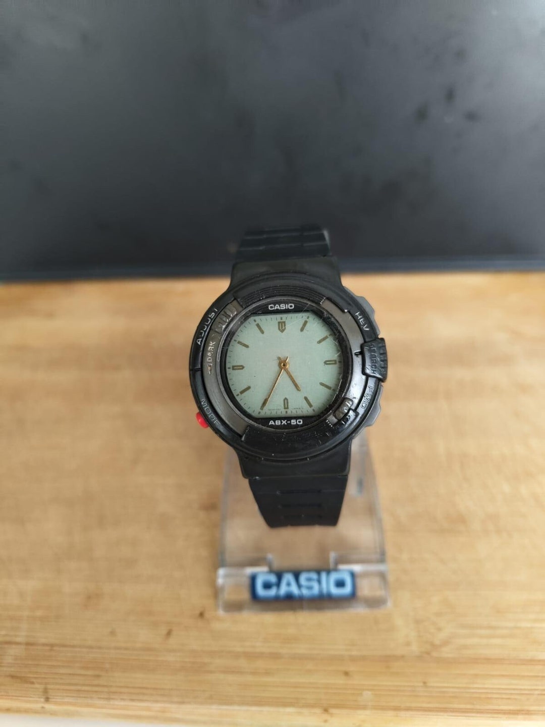 Vintage Casio Abx-50 / Ana-digi Data Bank World Time Chrono Watch/ Rare ...