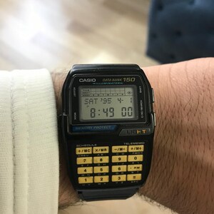 Vintage CASİO Dbc-150/1980/mens Watch/data Bank/calculator/hours/gift ...