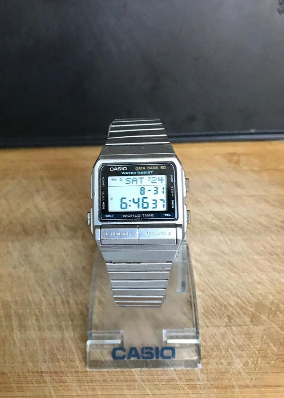 Vintage CASİO 1980 DB-520/data bank/watch/hours/gift/… - Gem