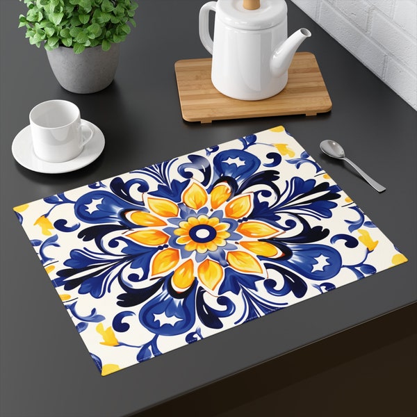 Blue and Yellow Placemat - Etsy